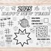 New Years 2025 Activity Placemat Printable New Years Eve Activity Sheet ...