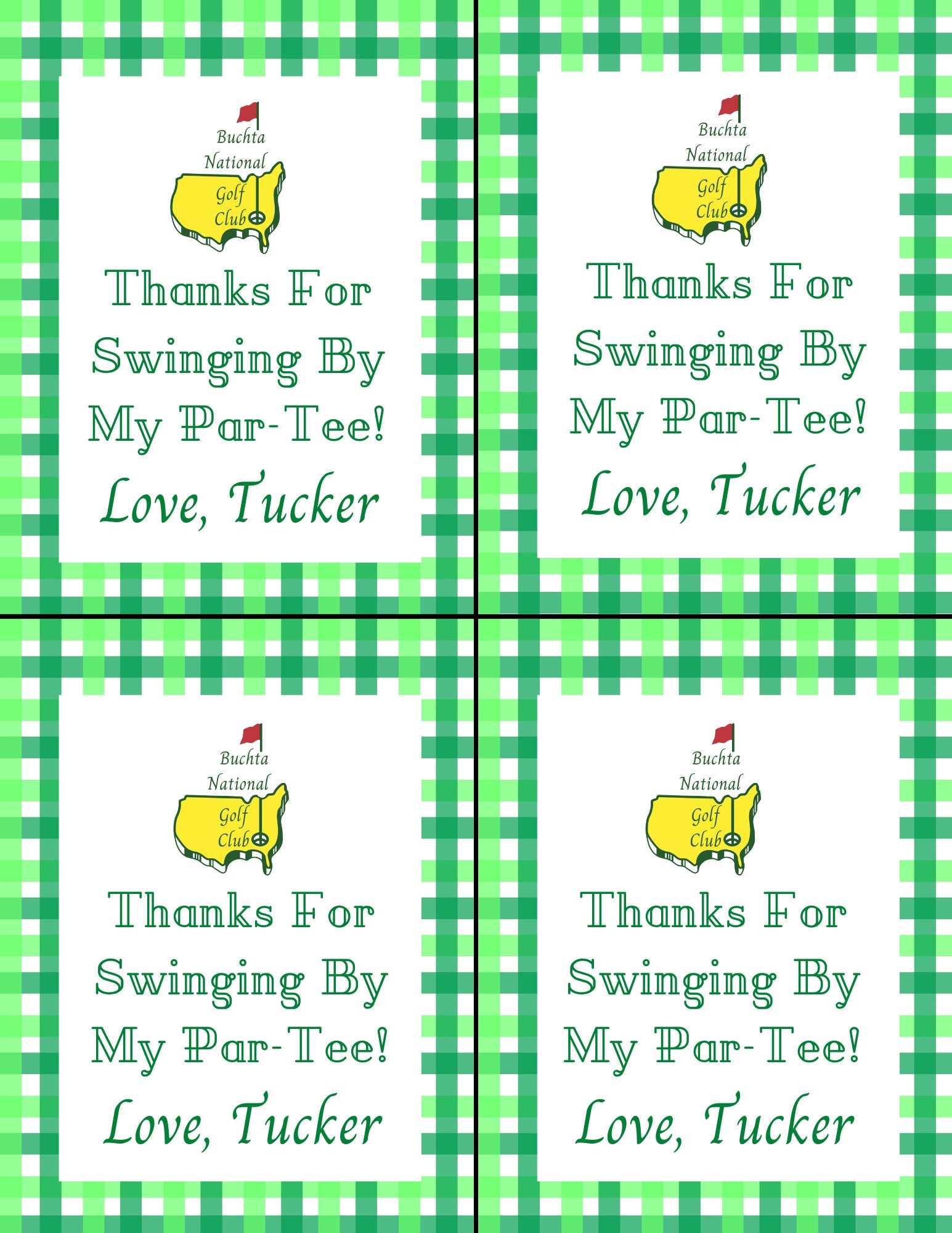 Golf Birthday Party Favor Tag, Masters Golf Favor Tags, Party Favor ...