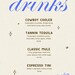 Simple Modern Minimalist Cocktail Menu | Cursive Blue and White Bar ...