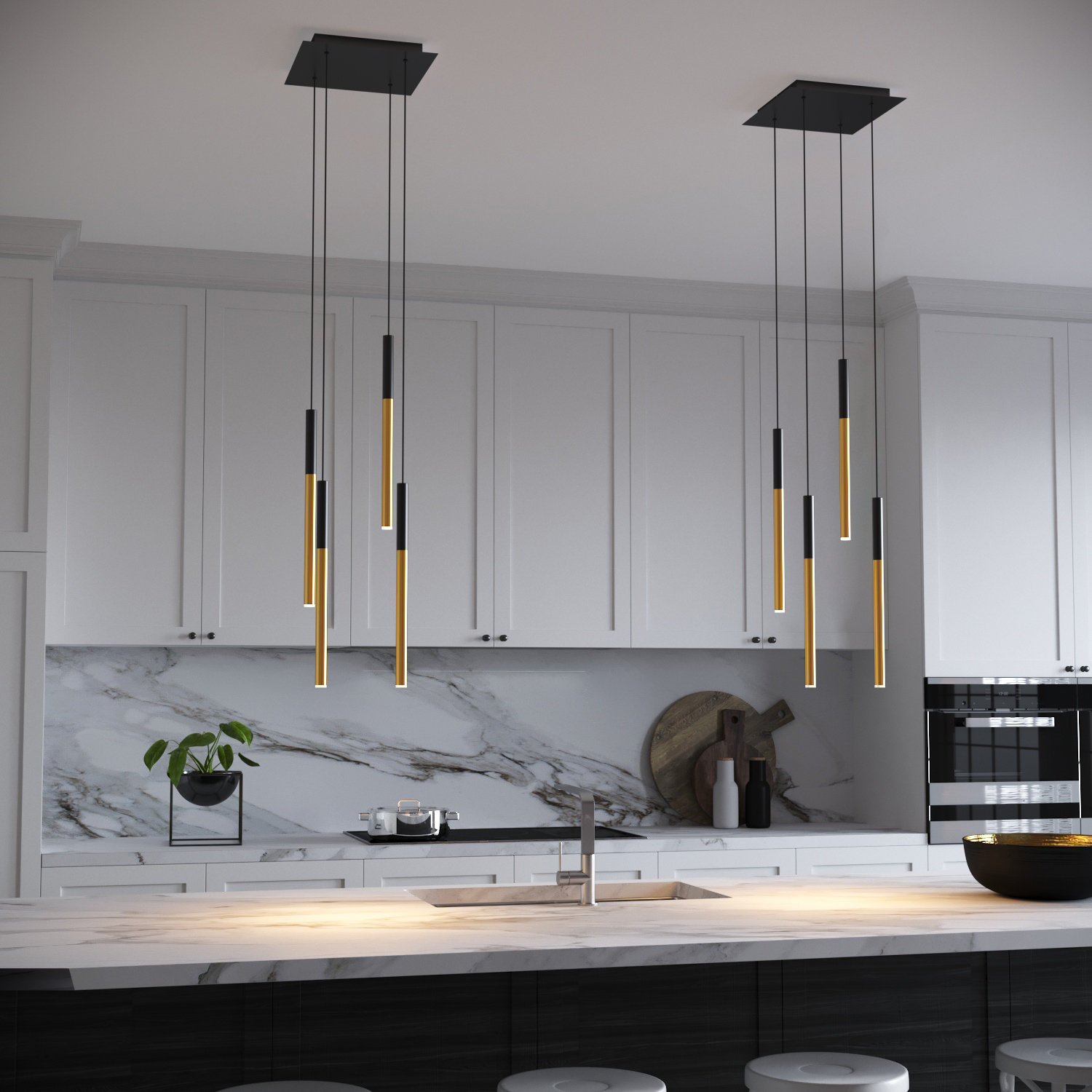 LED Hanging Light Fixture for Kitchen Island, Bar, Foyer Dimmable ...