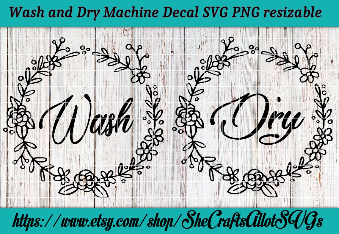 Washer Dryer Decal SVG PNG Cut File Resizable | Etsy