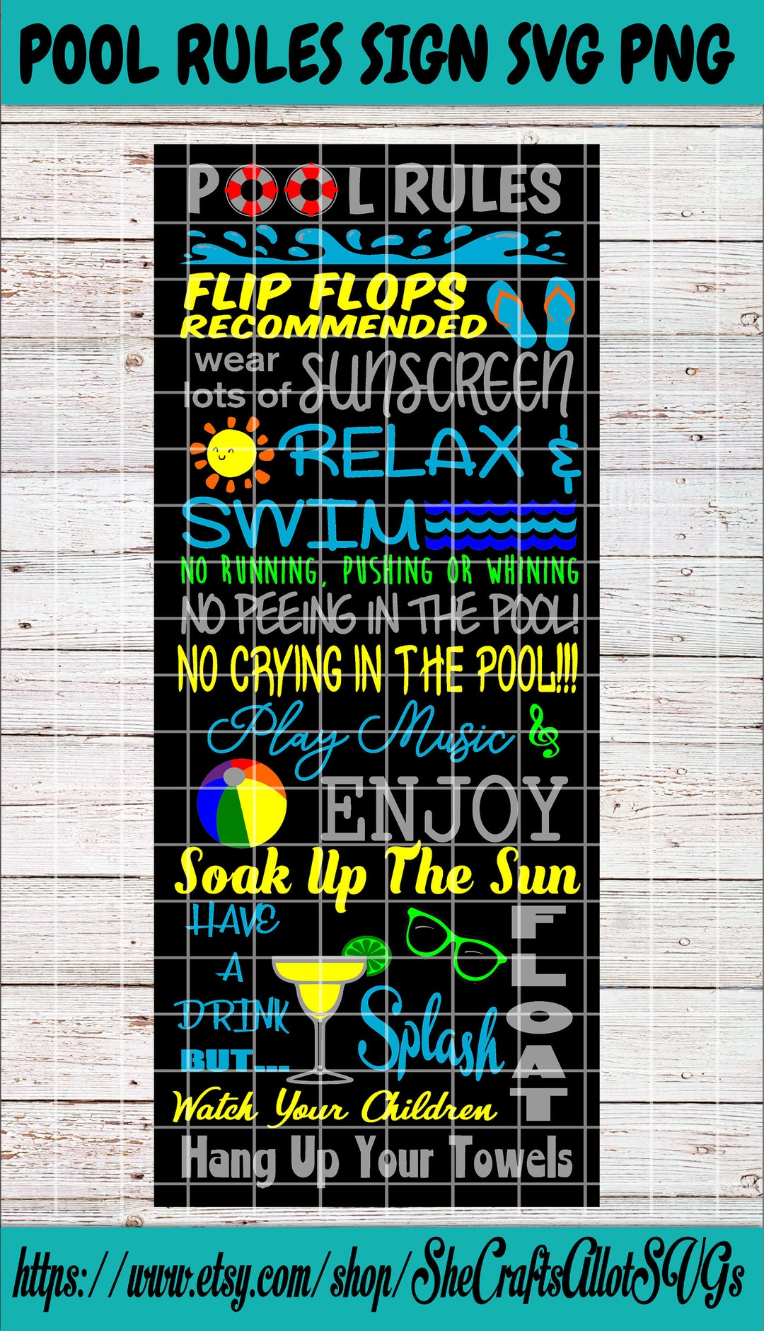Swimming Pool Rules Funny Sign SVG PNG - Etsy UK