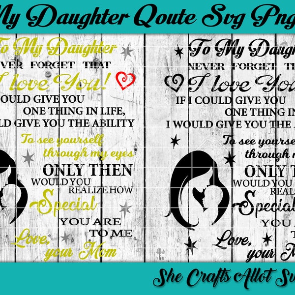 To My Daughter Quote Svg - Etsy