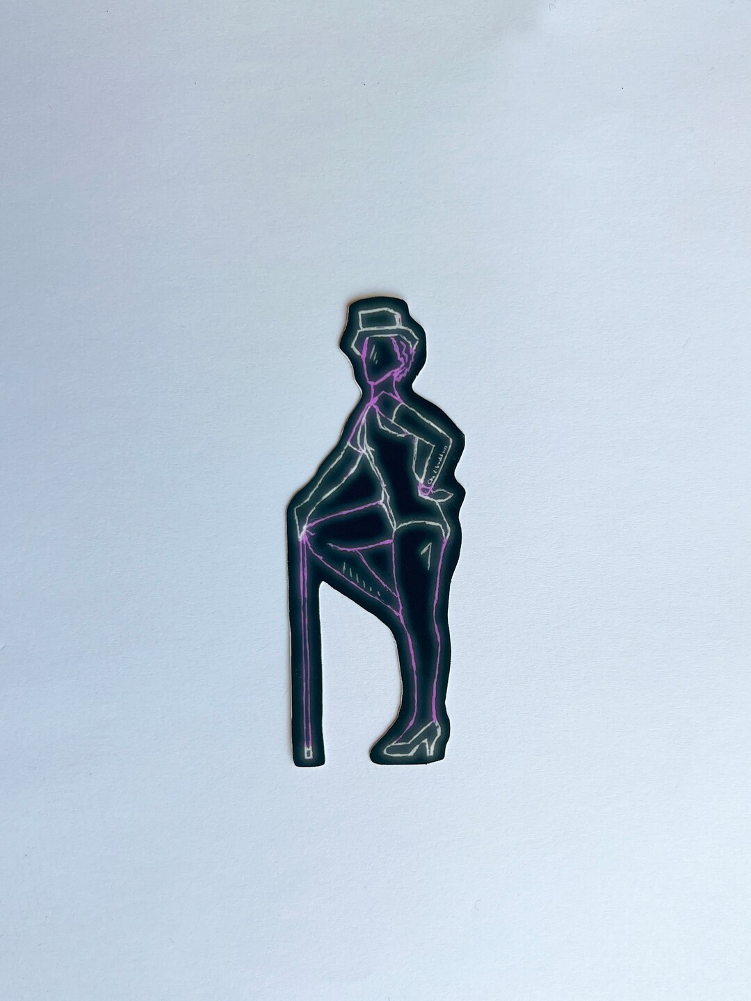 Neon Top Hat Pinup Cabaret Sticker - Jazz Decal Art Gift, Classic ...