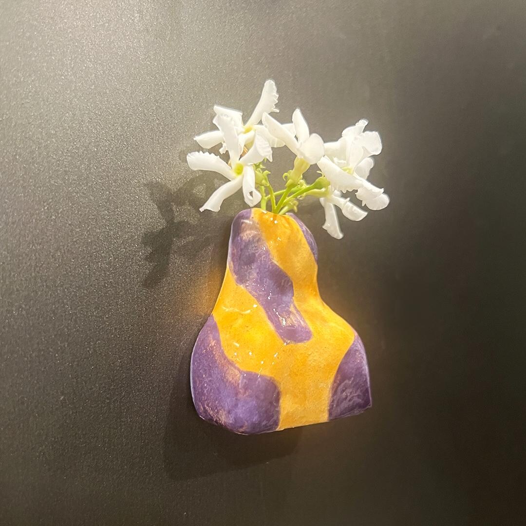 Mini Vase Magnet for Fridge, Handbuilt Vase, Flower Lover, Flower Pot ...