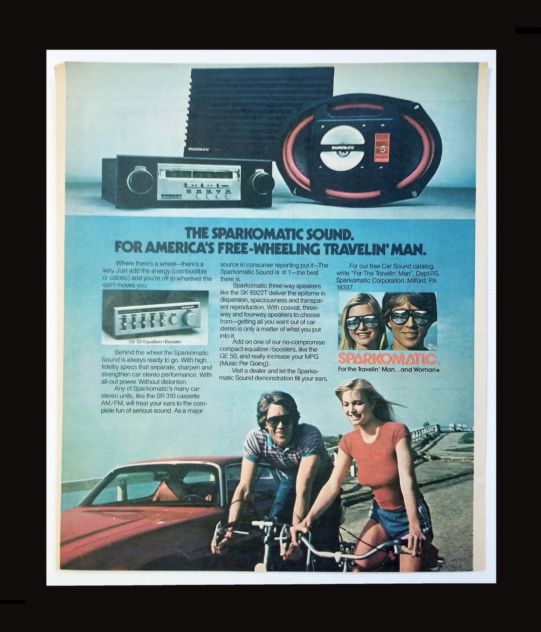 Vintage Oversized Sparkomatic Audio Equipment Print Ad - Etsy