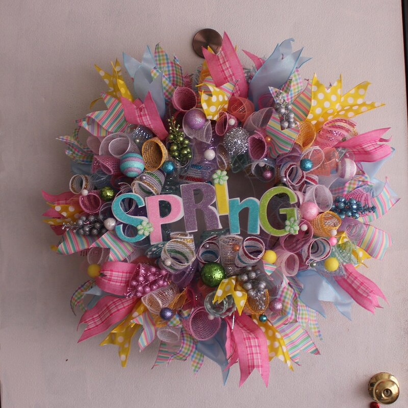 Spring Deco Mesh Wreath - Etsy