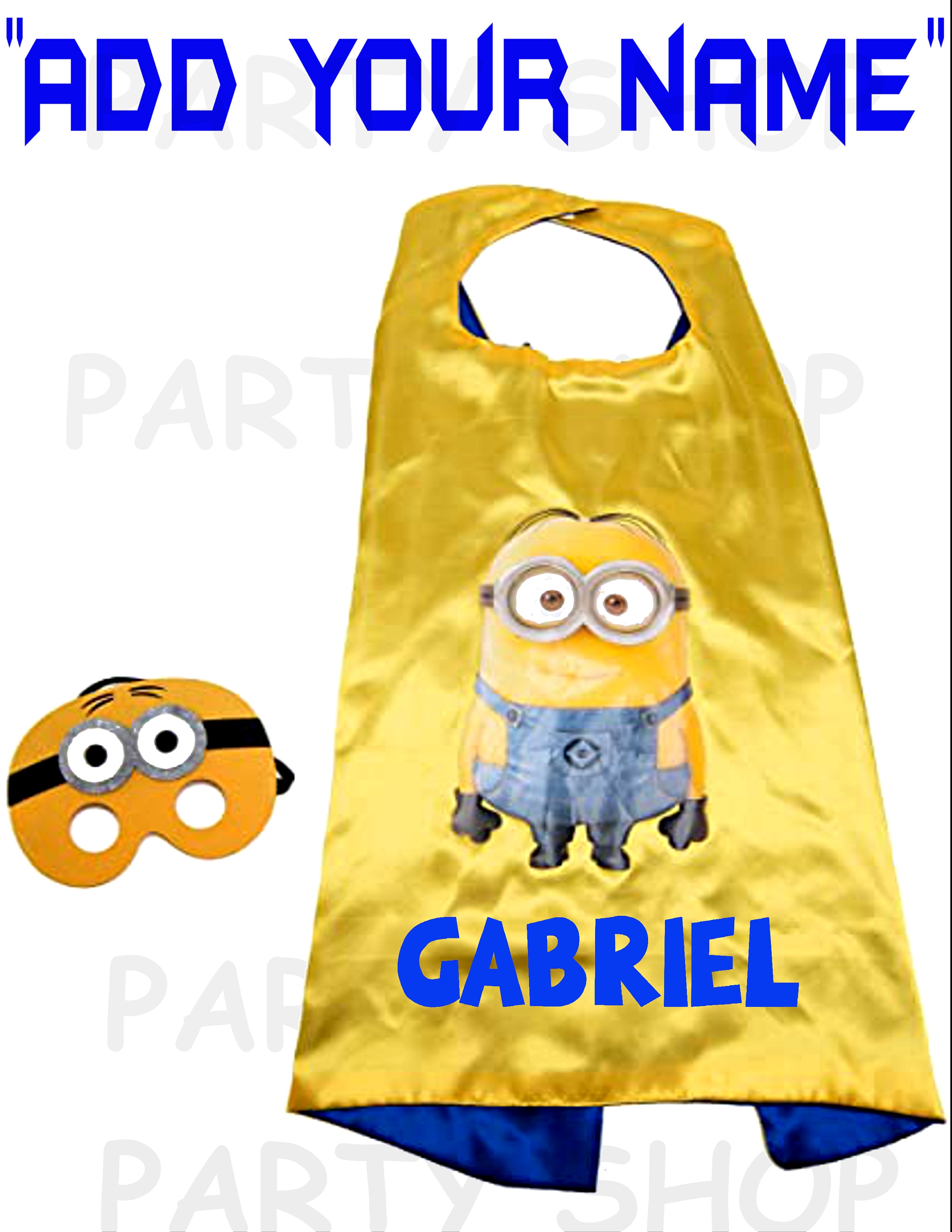 Minions custom cape and mask for kids ADD your child's | Etsy