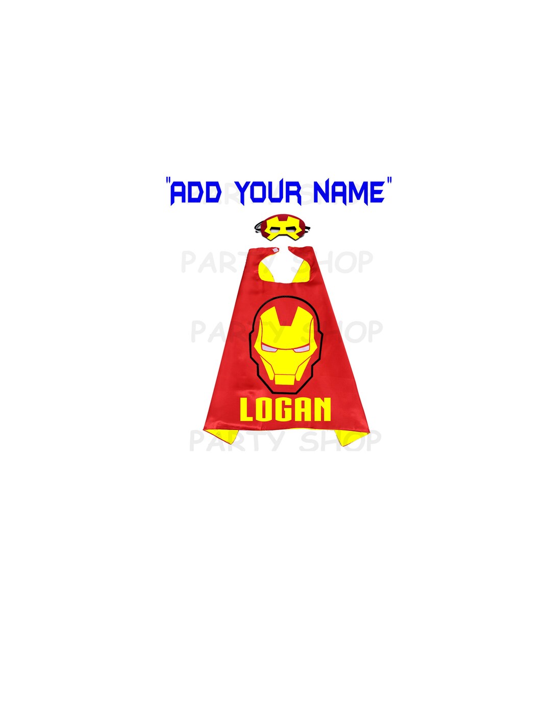 Iron Man Custom Cape and Mask for Kids, ADD Your Child's Name,superhero ...