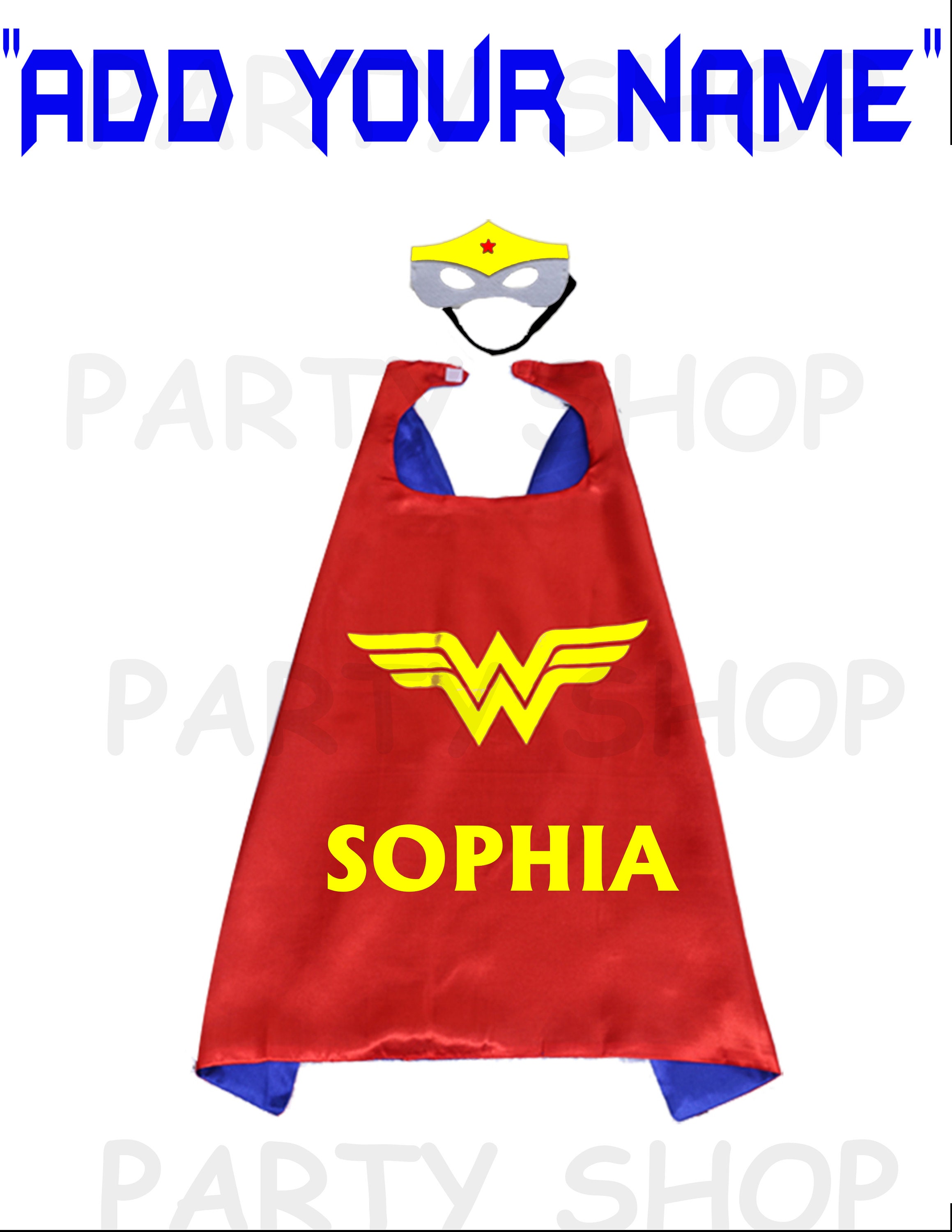 Wonder Woman Custom Cape and Mask for Kids ADD Your - Etsy