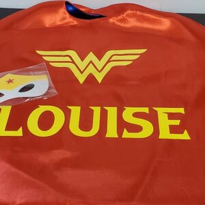 Wonder Woman Custom Cape and Mask for Kids ADD Your | Etsy