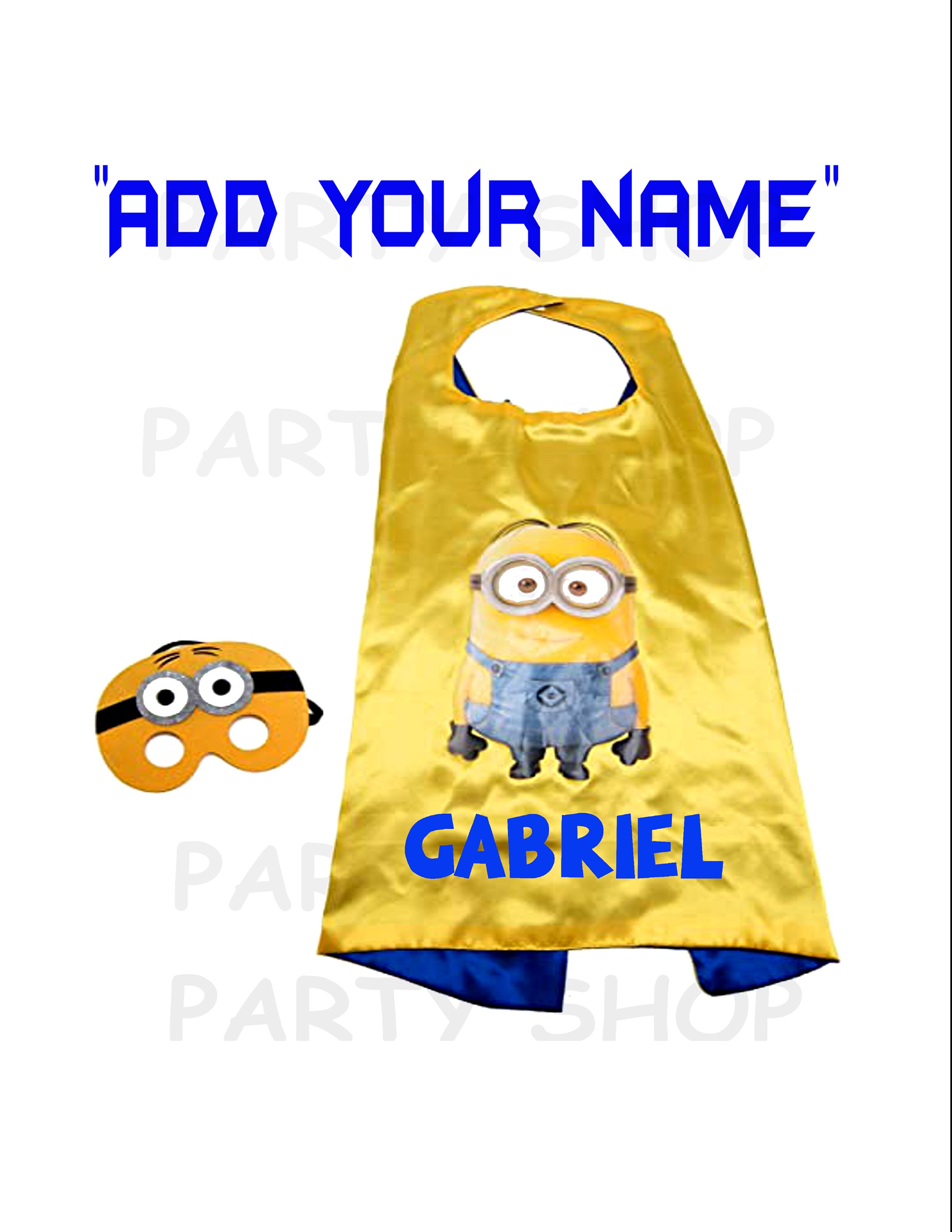 Minions custom cape and mask for kids ADD your child's | Etsy