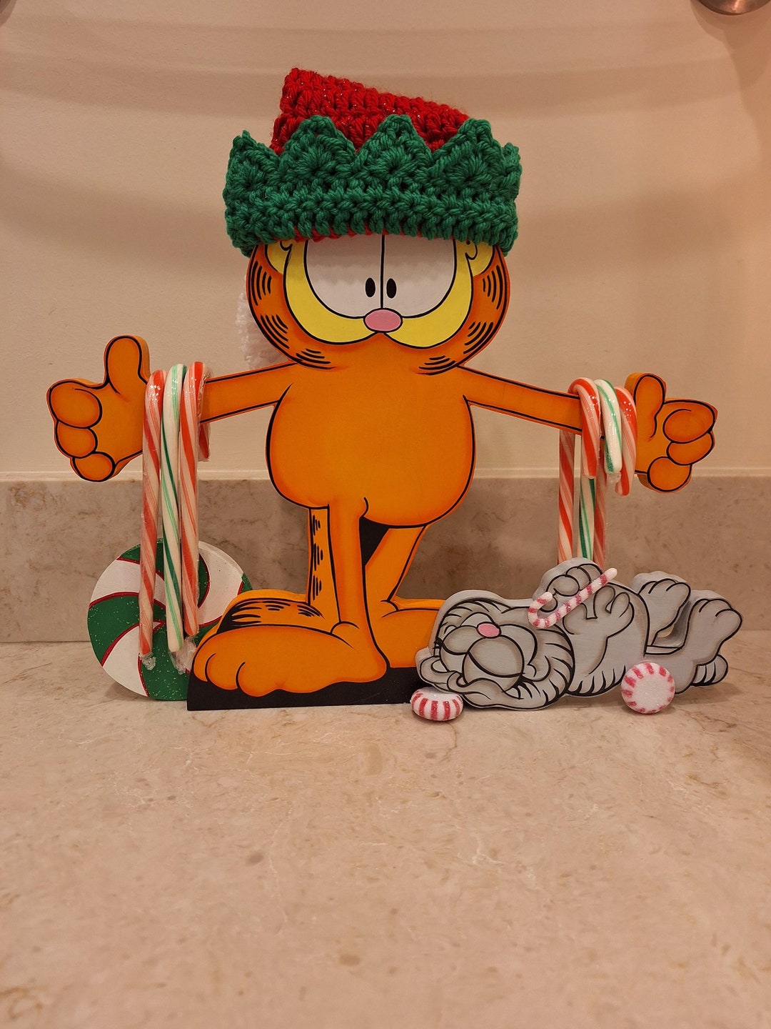 Garf Wooden Christmas Candycane Elf - Etsy
