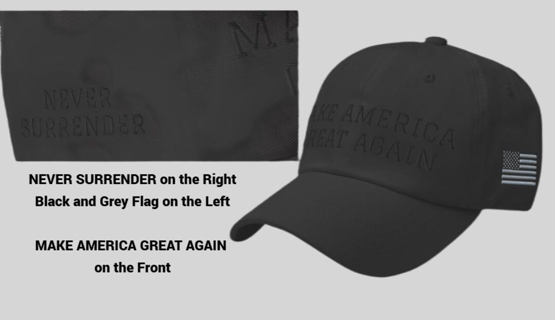Dark Black MAGA Hat Make America Great Again Trump Elon Musk Hat Embroidered Hat Never Surrender ...