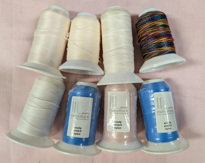 Mettler Metroflock Wooly Stretch Nylon Serger Thread, Thread Lot ...