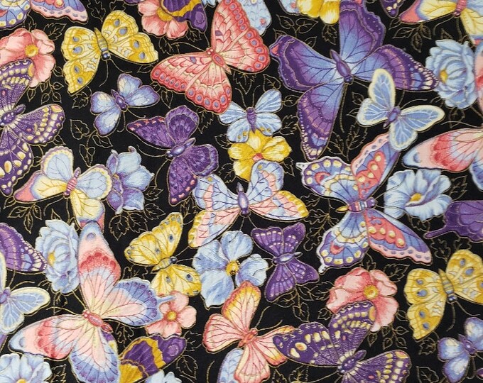 Butterfly Fabric, VIP Print, Joan Messmore, Cranston Print Works, Cotton Fabric, Sewing Quilting ...