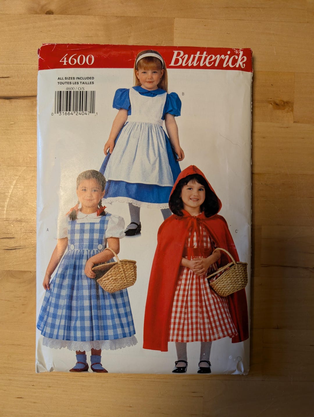 Butterick 4600, Girls Costume Pattern, Dress and Pinafore Pattern ...