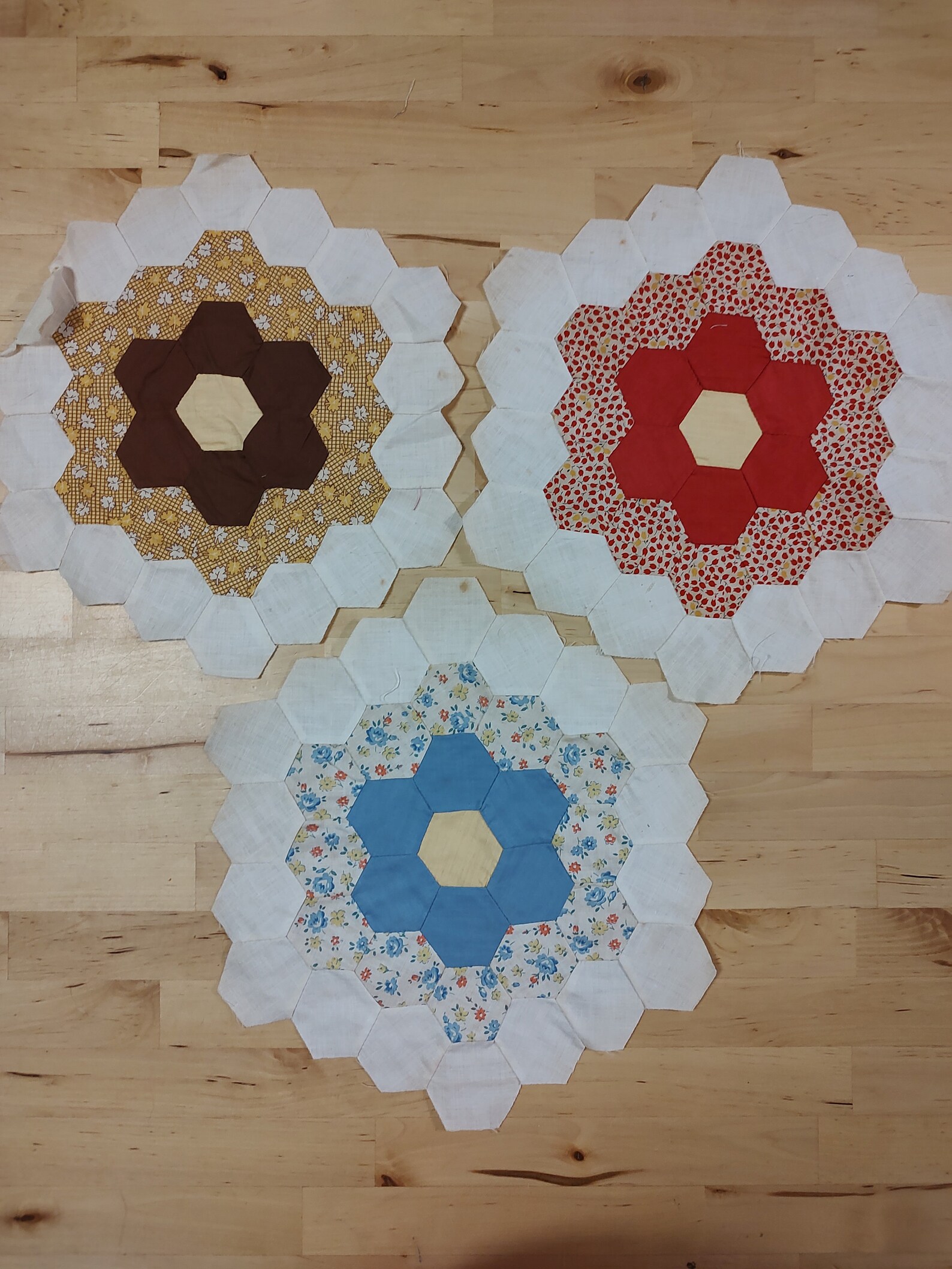 Vintage Hexie Blocks, EPP Hexie Blocks - Etsy