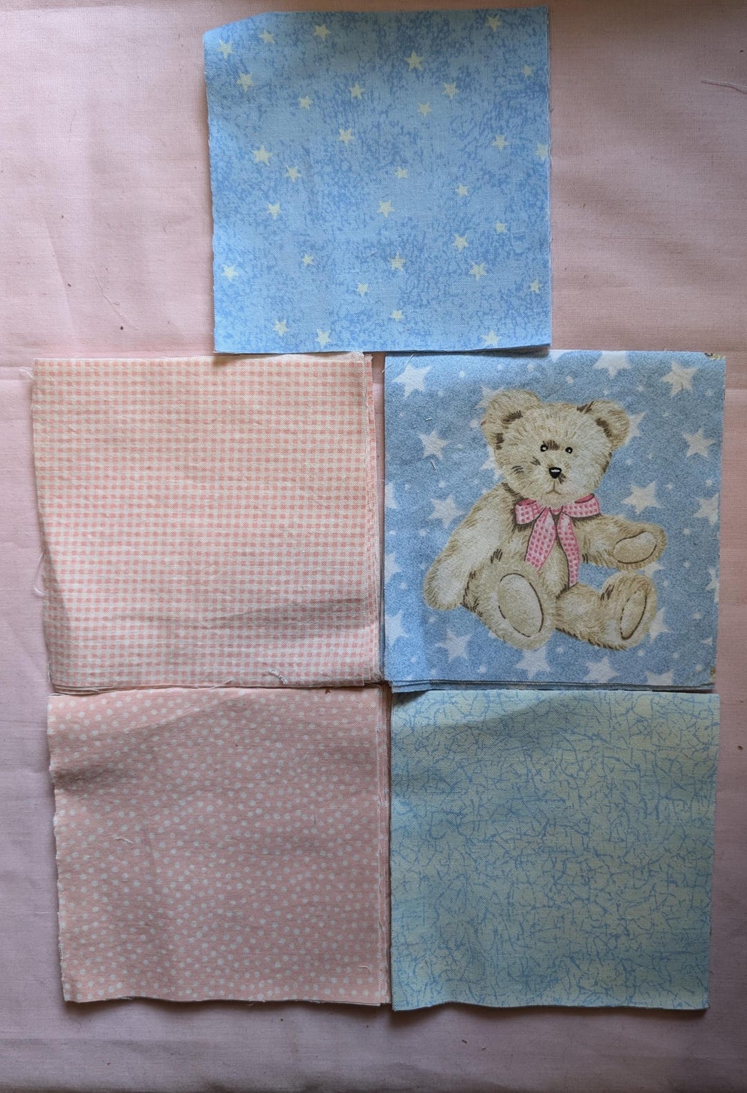 Teddy Bear Precut Squares, 4 1/2" Cotton Squares, Precuts, Fussy Cut ...