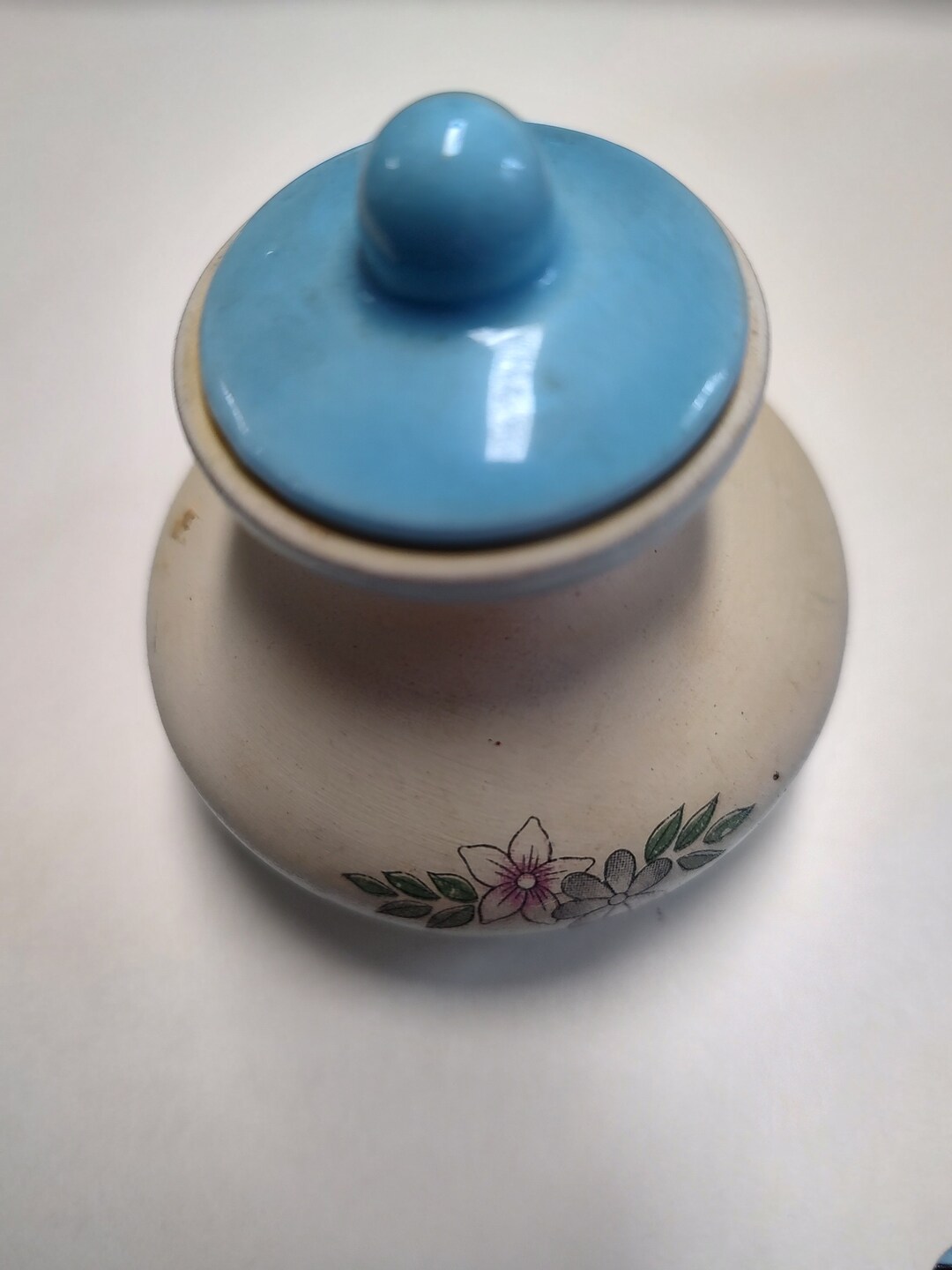 Vintage Ceramic Pottery, Round Bottom Knob Base Jar, Vanity Jar - Etsy