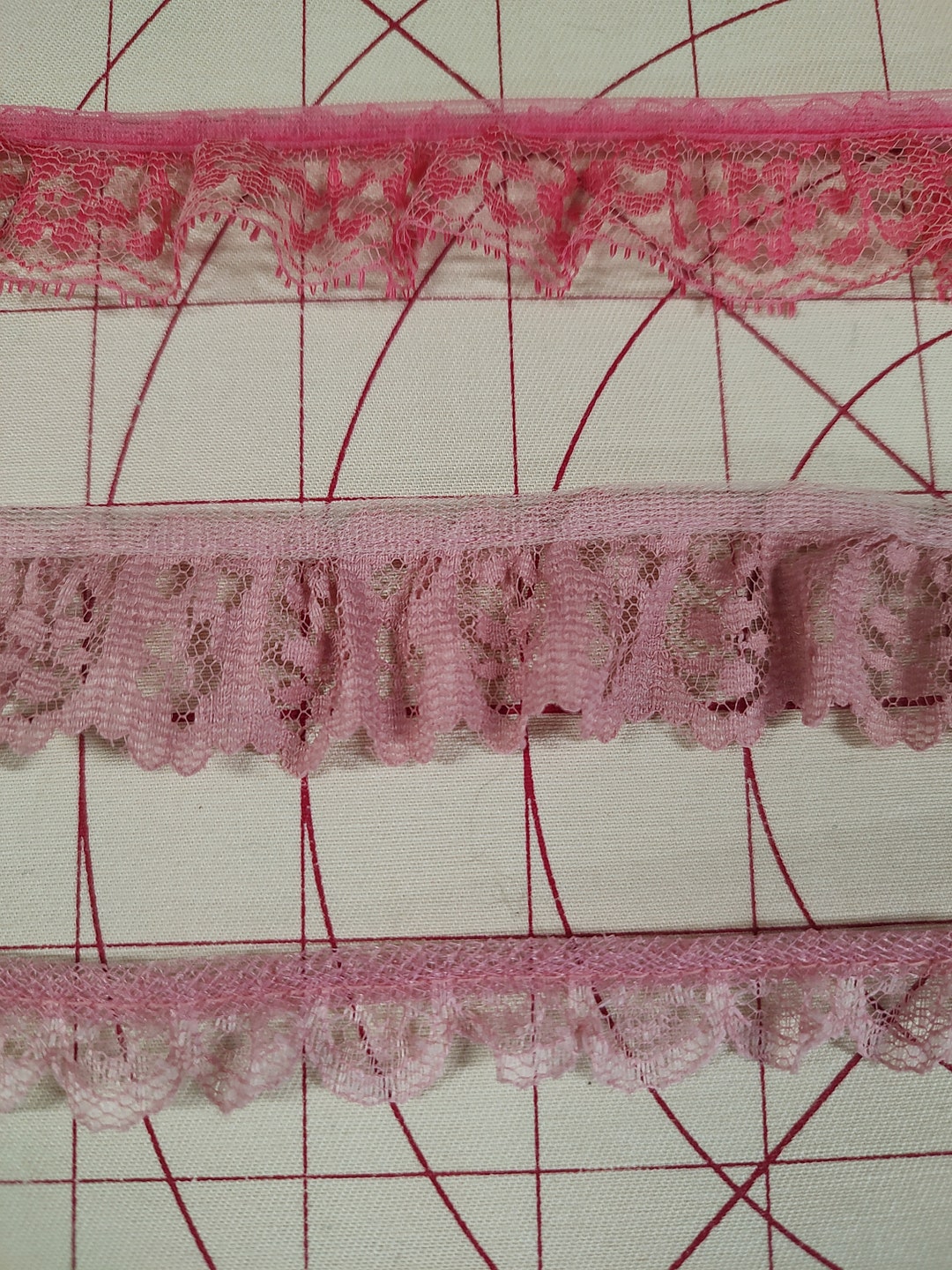 Pink Ruffle Lace Trim, Polyester Lace, Ruffled Lace, 1980s Lace - Etsy