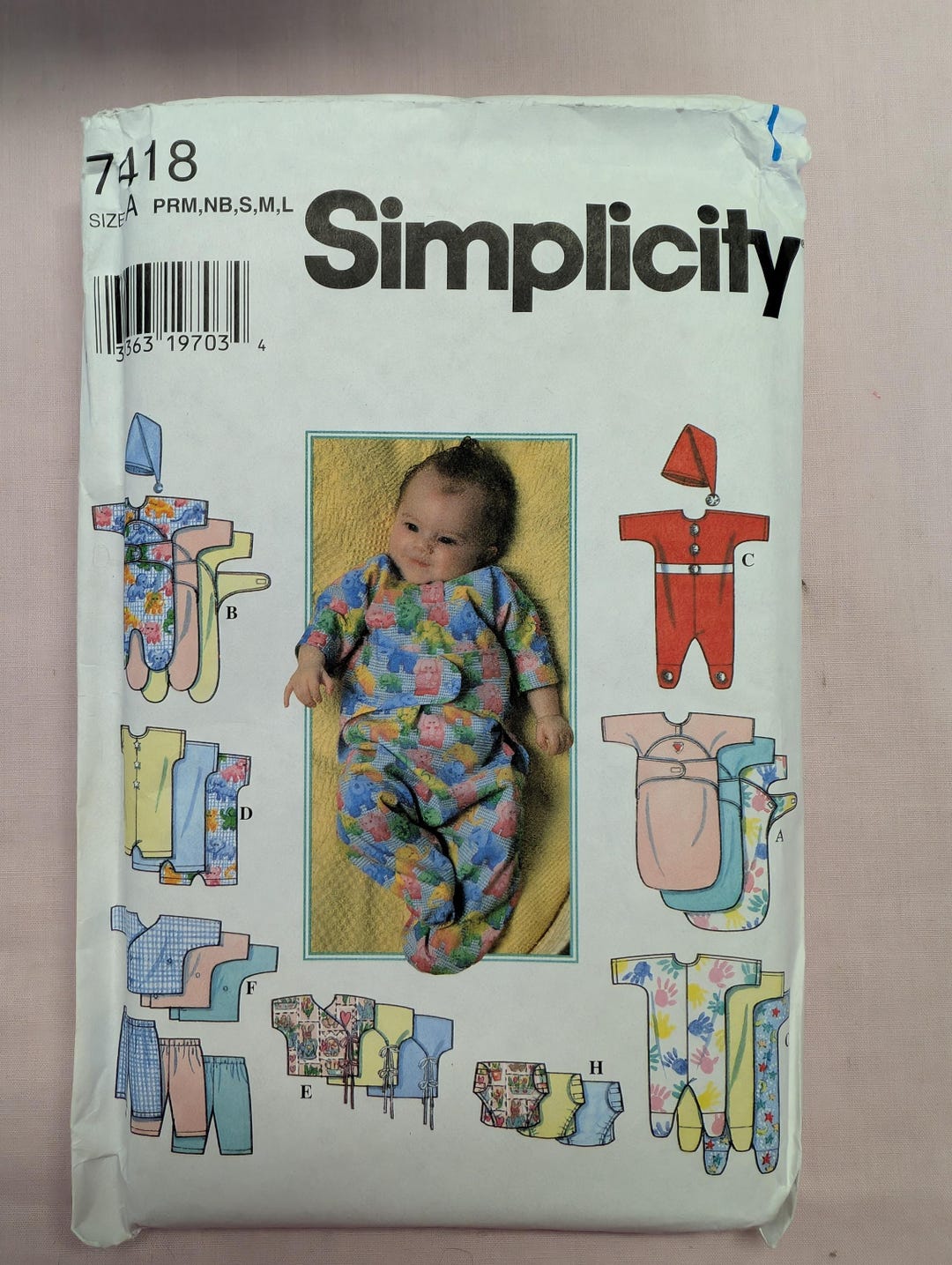 Simplicity 7418 Sewing Pattern, Baby Layette Pattern, Baby Clothing ...
