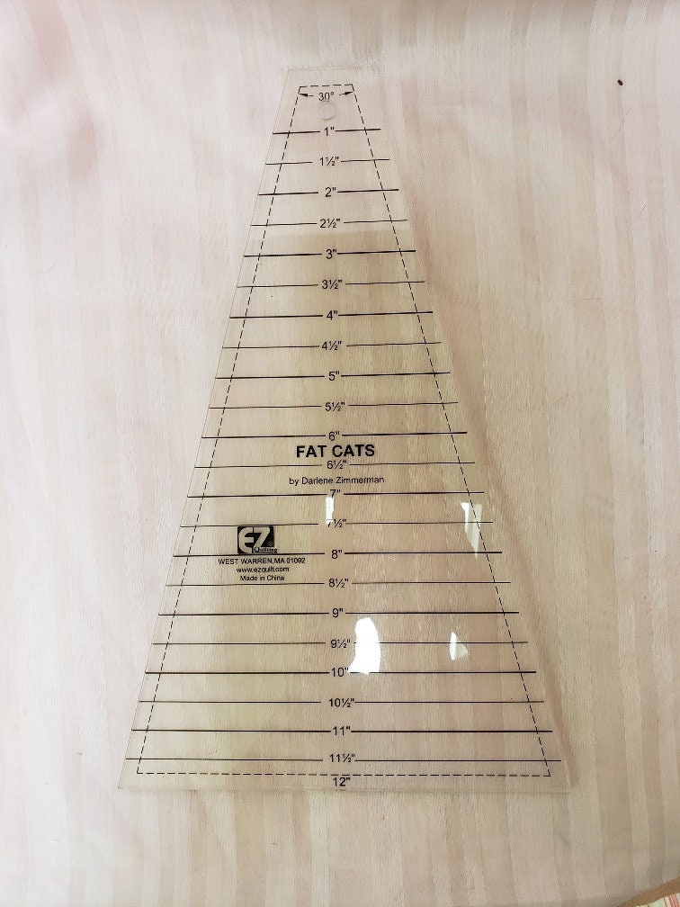 Fat Cats 12 Inch Ruler, Darlene Zimmerman, EZ Quilting, 30 Degree Ruler ...