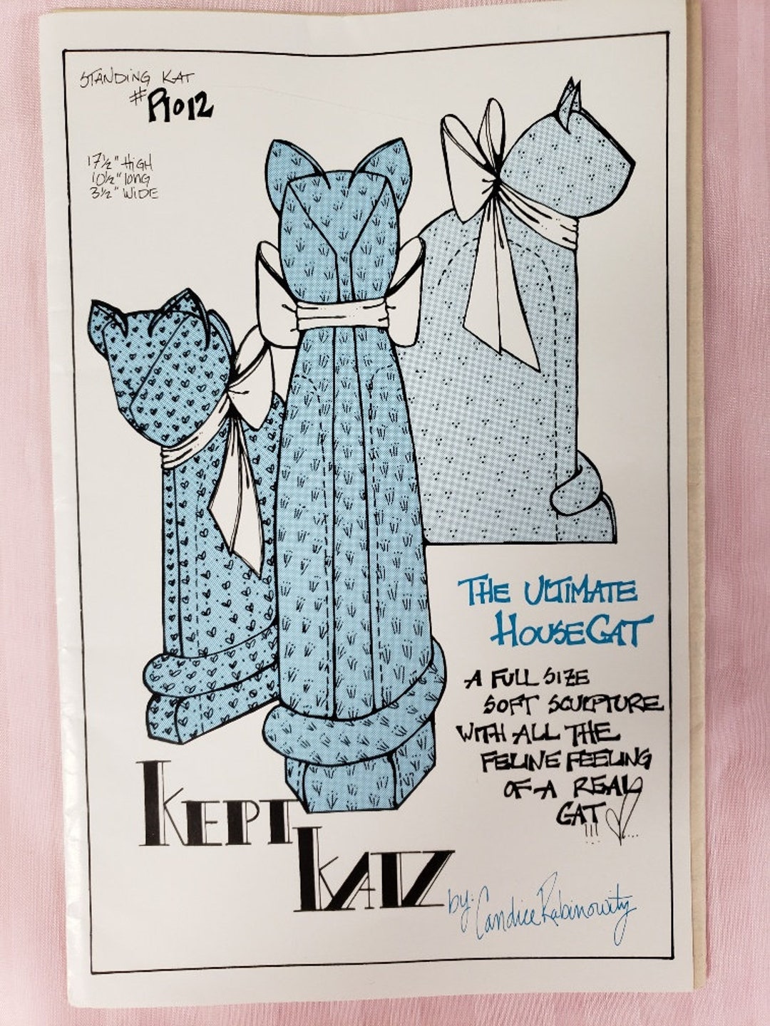 Kept Katz, Soft Sculpture Cat Pattern, Candice Rabinowitz, Standing Kat ...