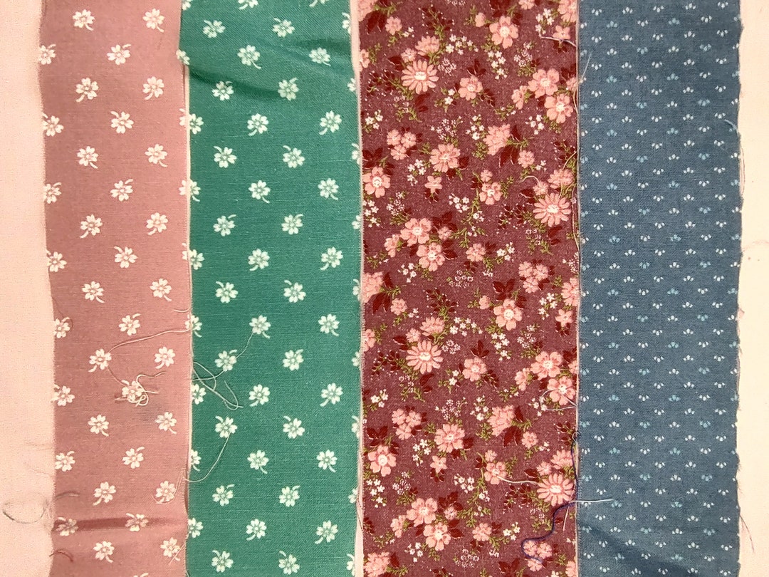 Floral Calico Fabric Strips, Quilt Binding, Slow Stitching - Etsy