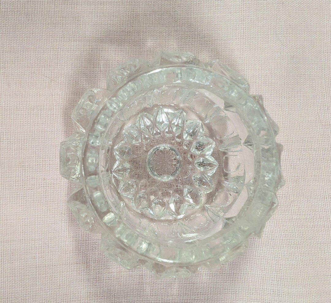 Vintage Glass Salt Cellars, Clear Glass Salt Dips, Pressed Glass Salt ...