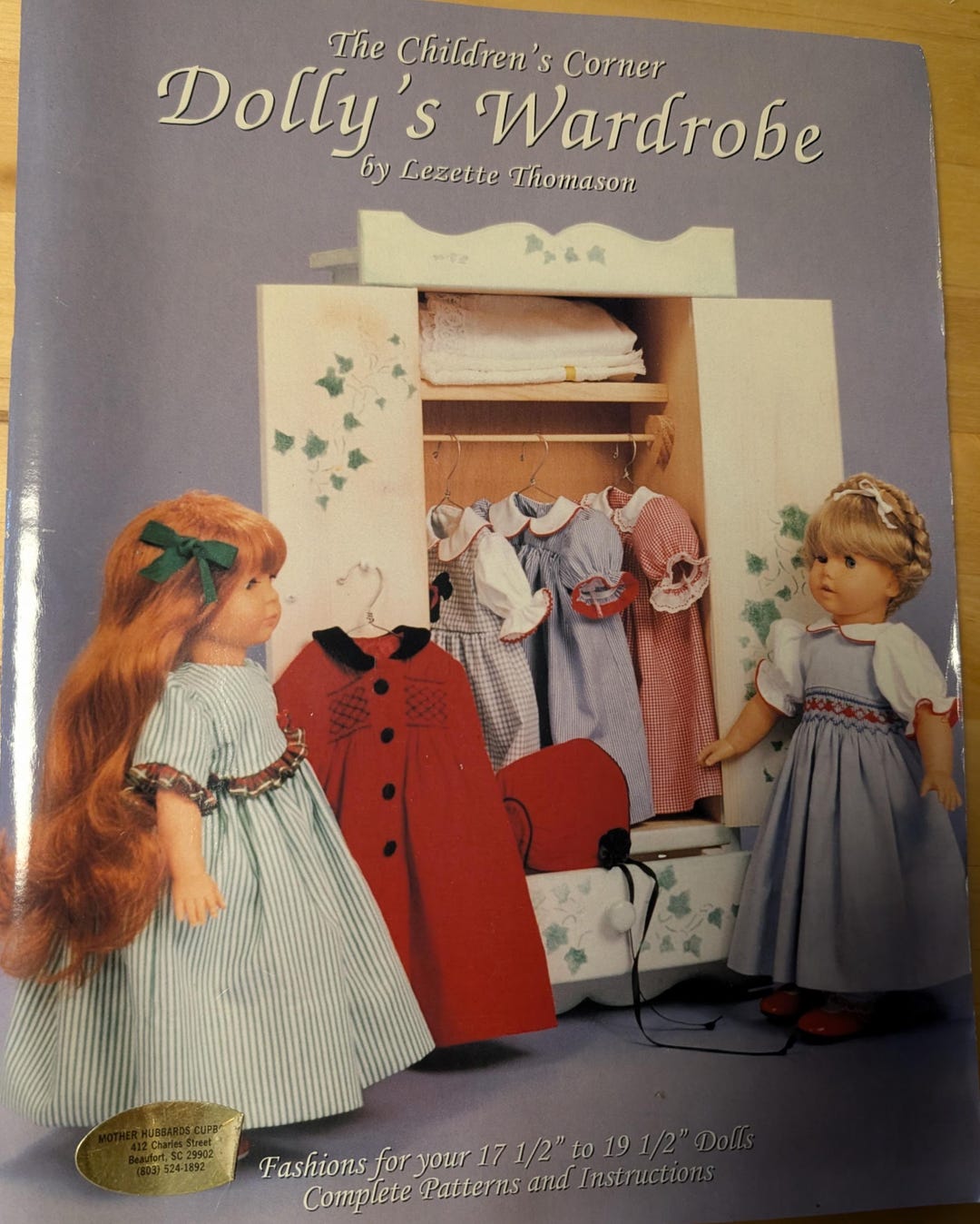 Dolly's Wardrobe, the Children's Corner, Lezette Thomason, Doll Clothes Patterns, 17.5" to 19.5 ...