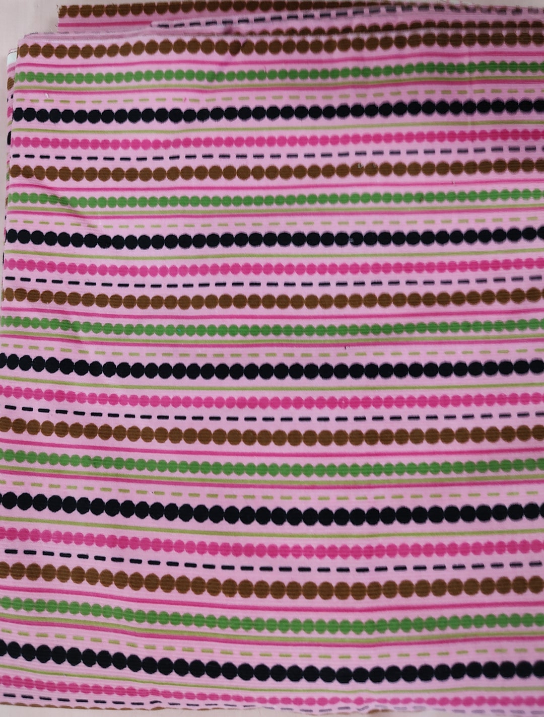 Corduroy Fabric, Dot Stripe, Springs Creative Products Group, Pink ...