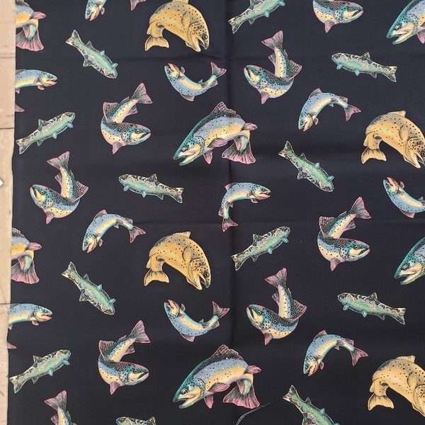 Trout Fabric - Etsy