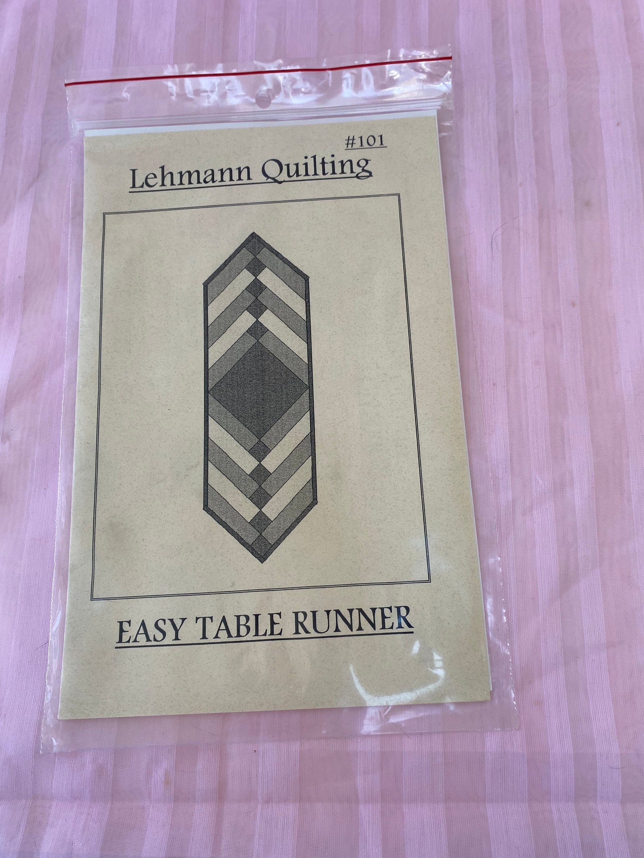 Lehman Quilting Table Runner Pattern, Easy Table Runner Pattern, 3 ...