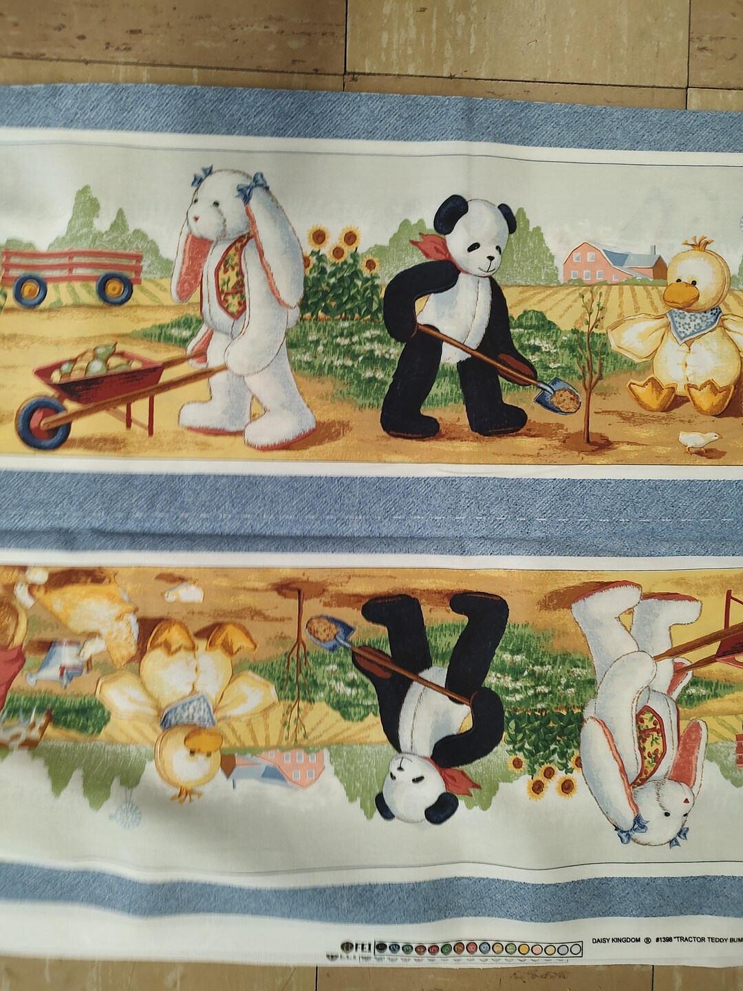 Daisy Kingdom, Tractor Teddy Bumper Border Print, Novelty Fabric - Etsy