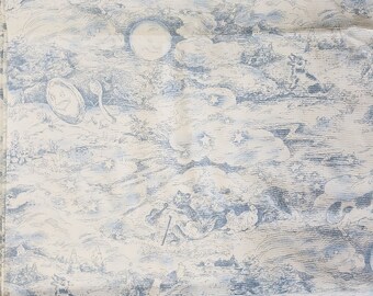 Blue Fabric Chinoiserie Toile by Peacoquettedesigns Antique Toile Blue ...