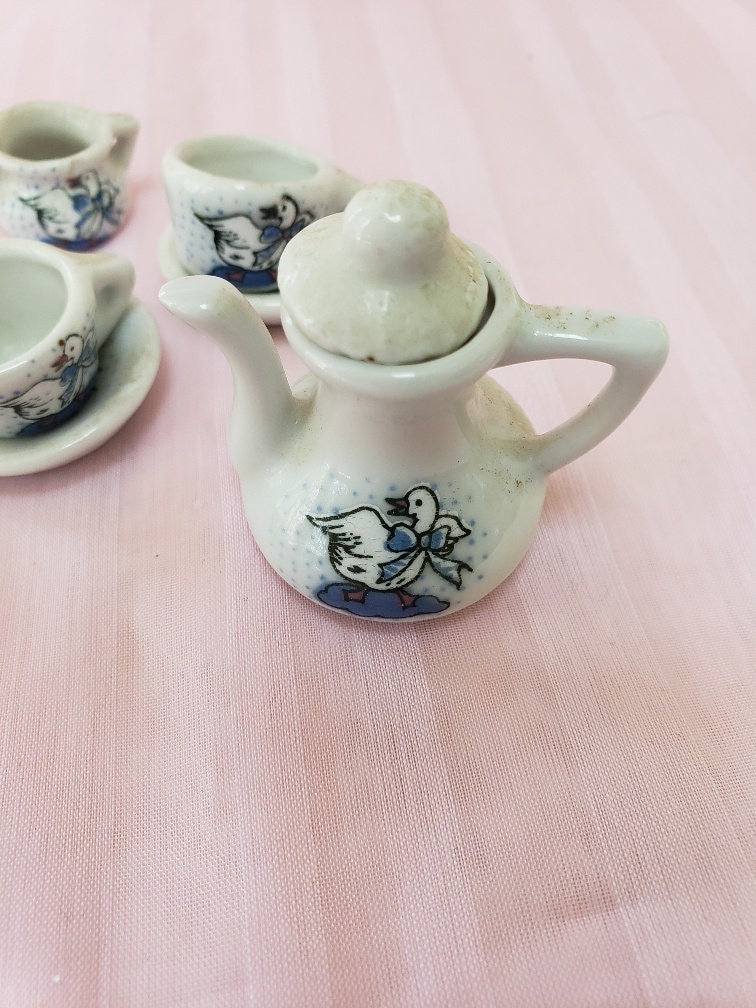Miniature Tea Set 12 Pc Tea Set Porcelain Tea Set - Etsy