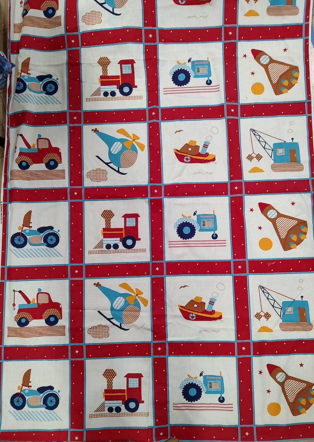 Kids Vehicle Fabric, Helicopter, Tow Truck, Space Craft Novelty Kids ...