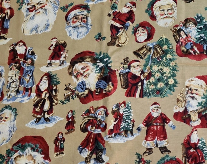 Retro Santa Fabric Santa Ornaments by Retrorudolphs Vintage Mod ...