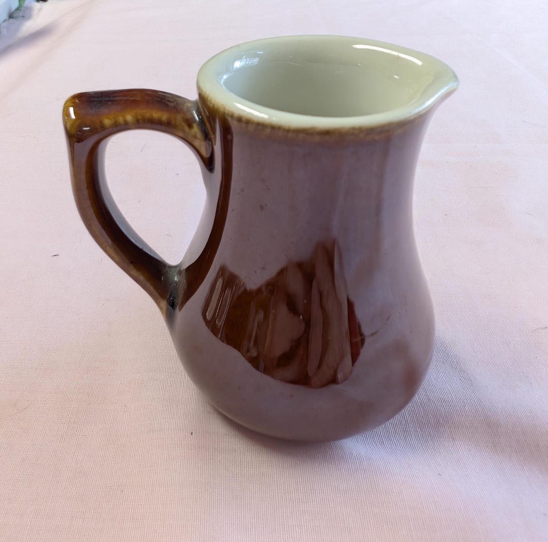 Vintage Hall Brown Ceramic Syrup Pitcher, USA Made - Etsy