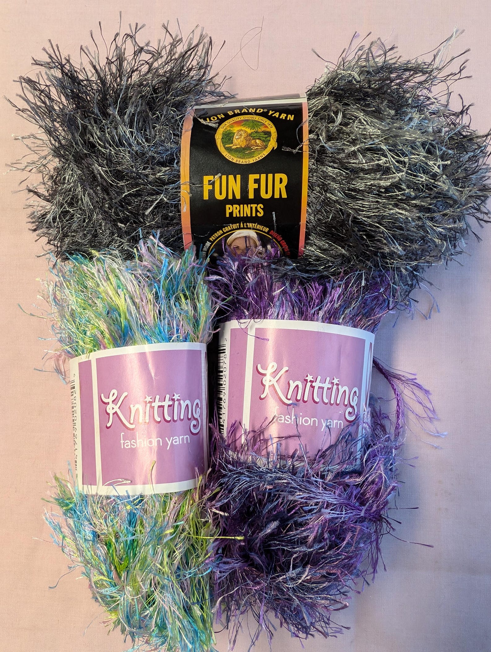 Decorative Yarn Lot, Acrylic Yarn, Fun Fur Prints, Knitting Fashion ...