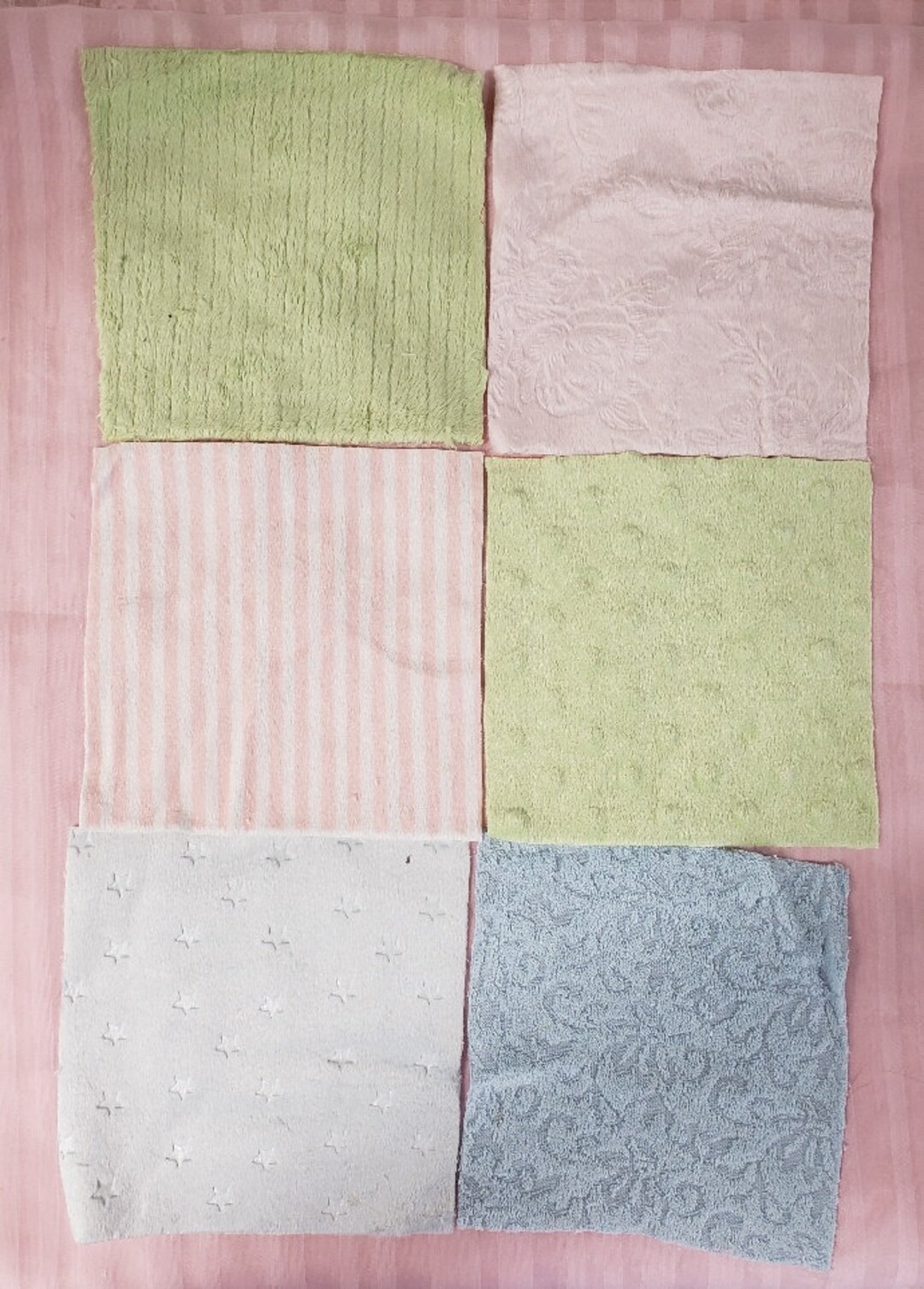 Minkie 6 Inch Squares, Rag Quilt Squares, Quilt Squares, Minkie Fabric, Pastel Minkie Squares - Etsy