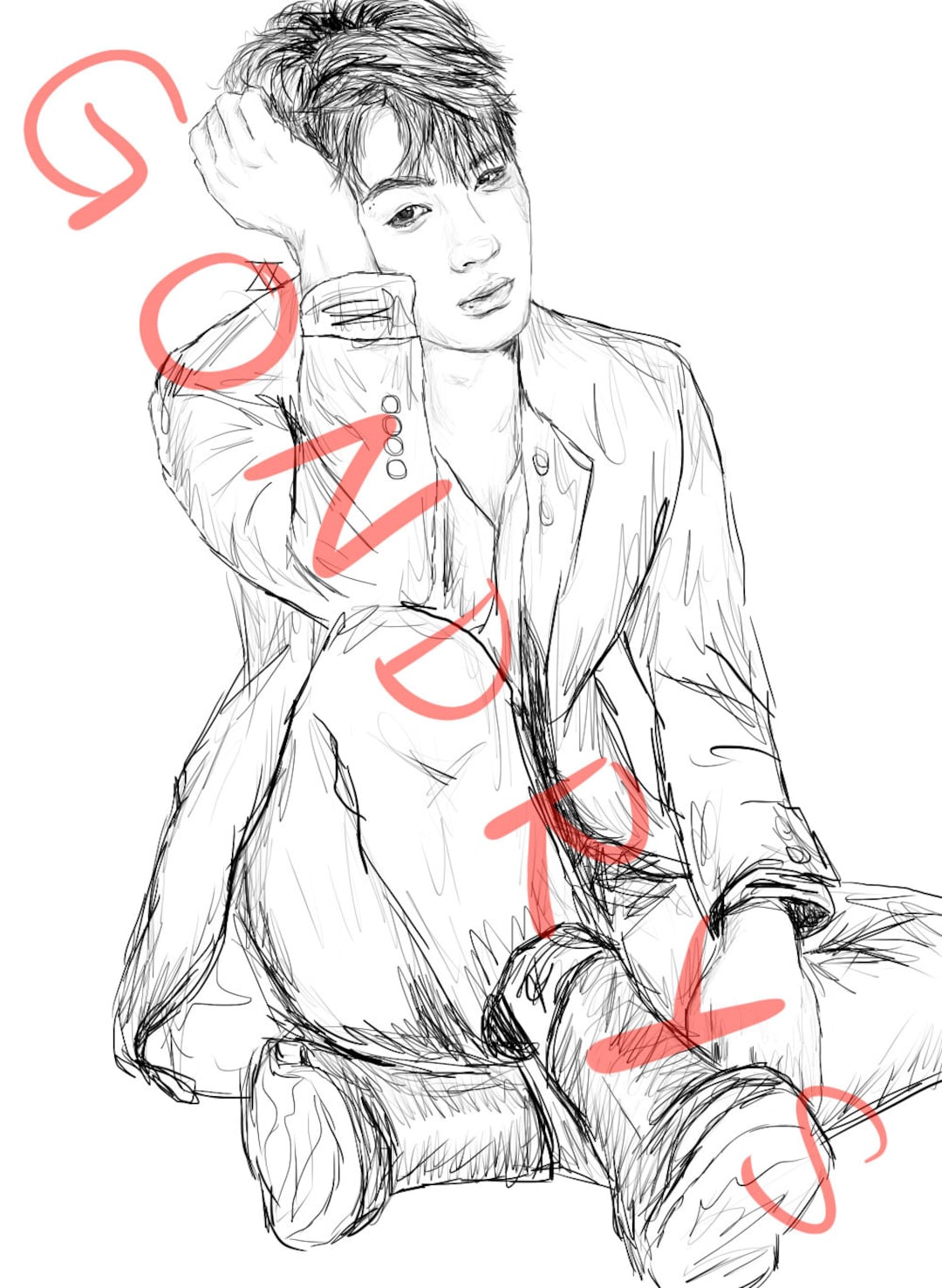 Digital Art One Subject/plain Background lineart/sketch - Etsy