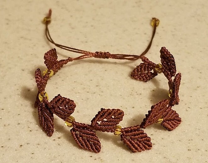 Macrame Leaf Bracelets - Etsy