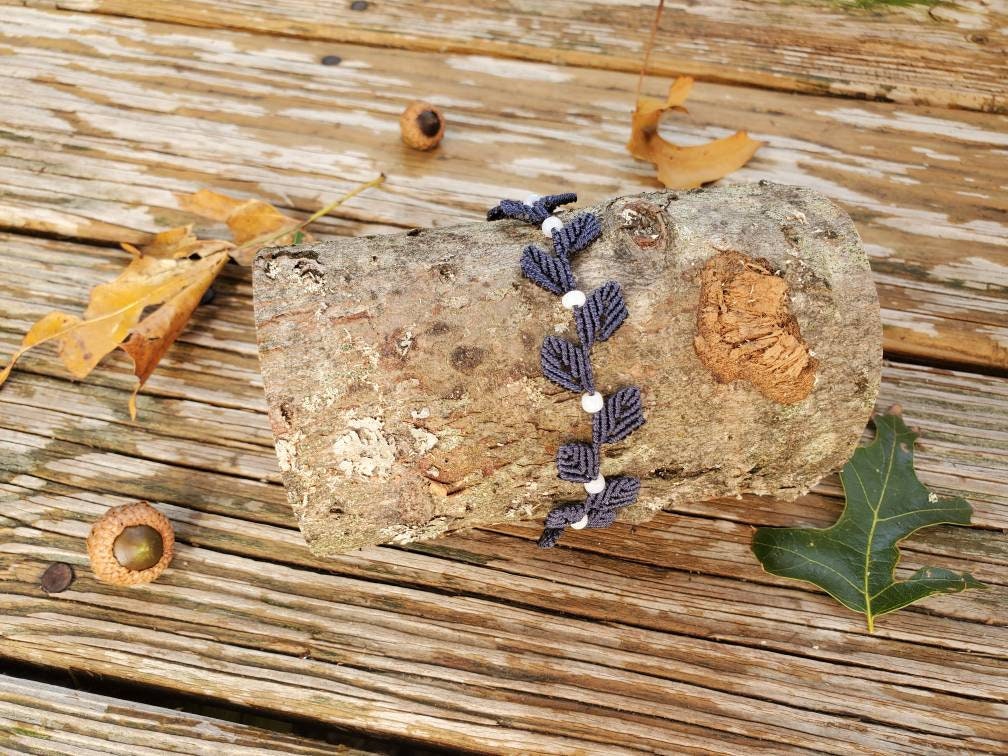 Macrame Leaf Bracelets - Etsy