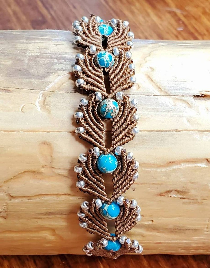 Macrame Heart Bracelet With Semi-precious Stones - Etsy