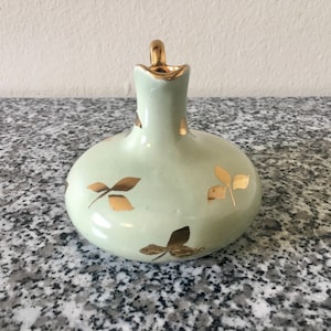 Spring Green and Gold Small Decorative Ceramic Pitcher - Etsy