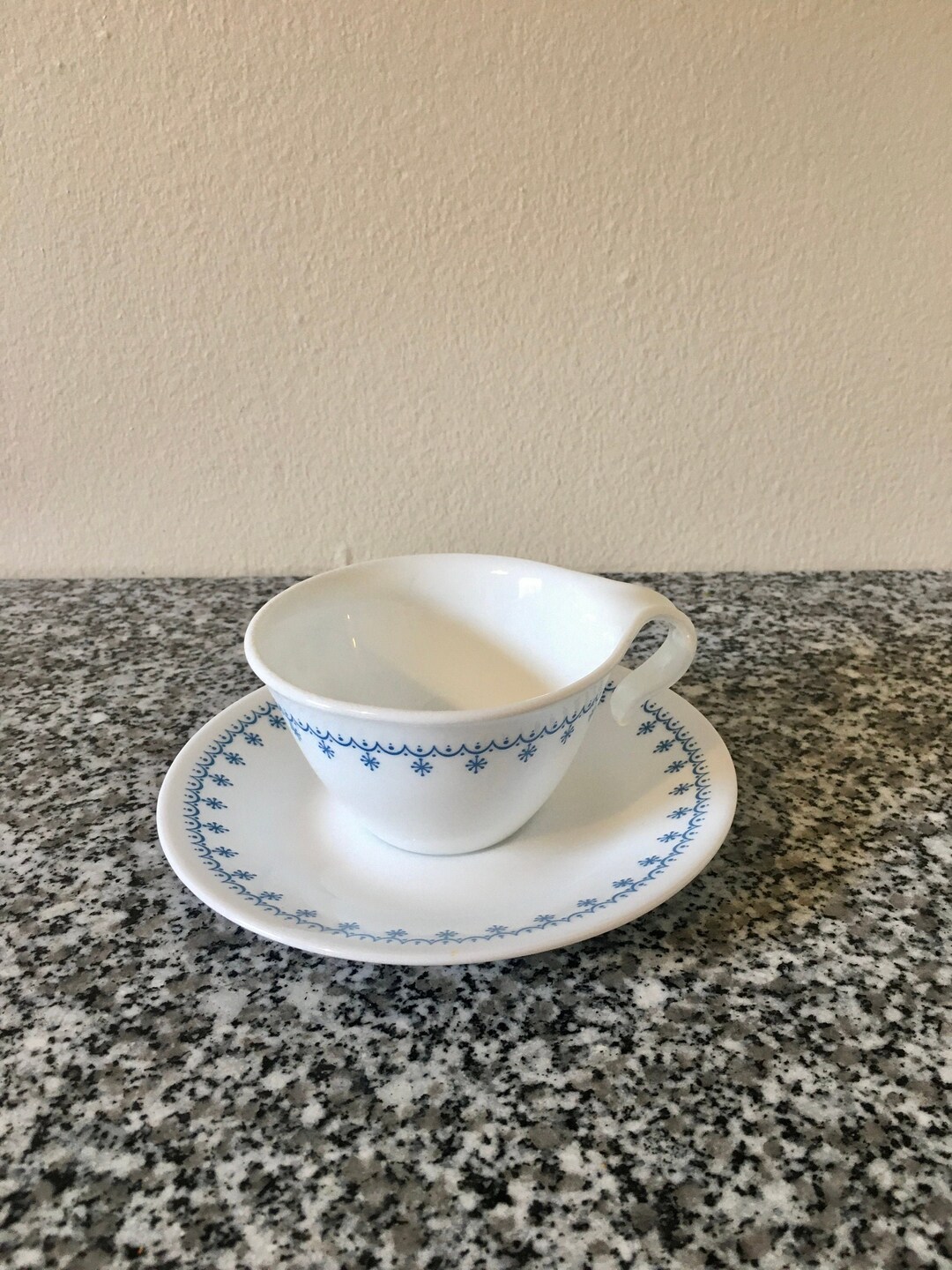 Corelle Snowflake Blue Pattern Flat Cup and Saucer (six Available) - Etsy