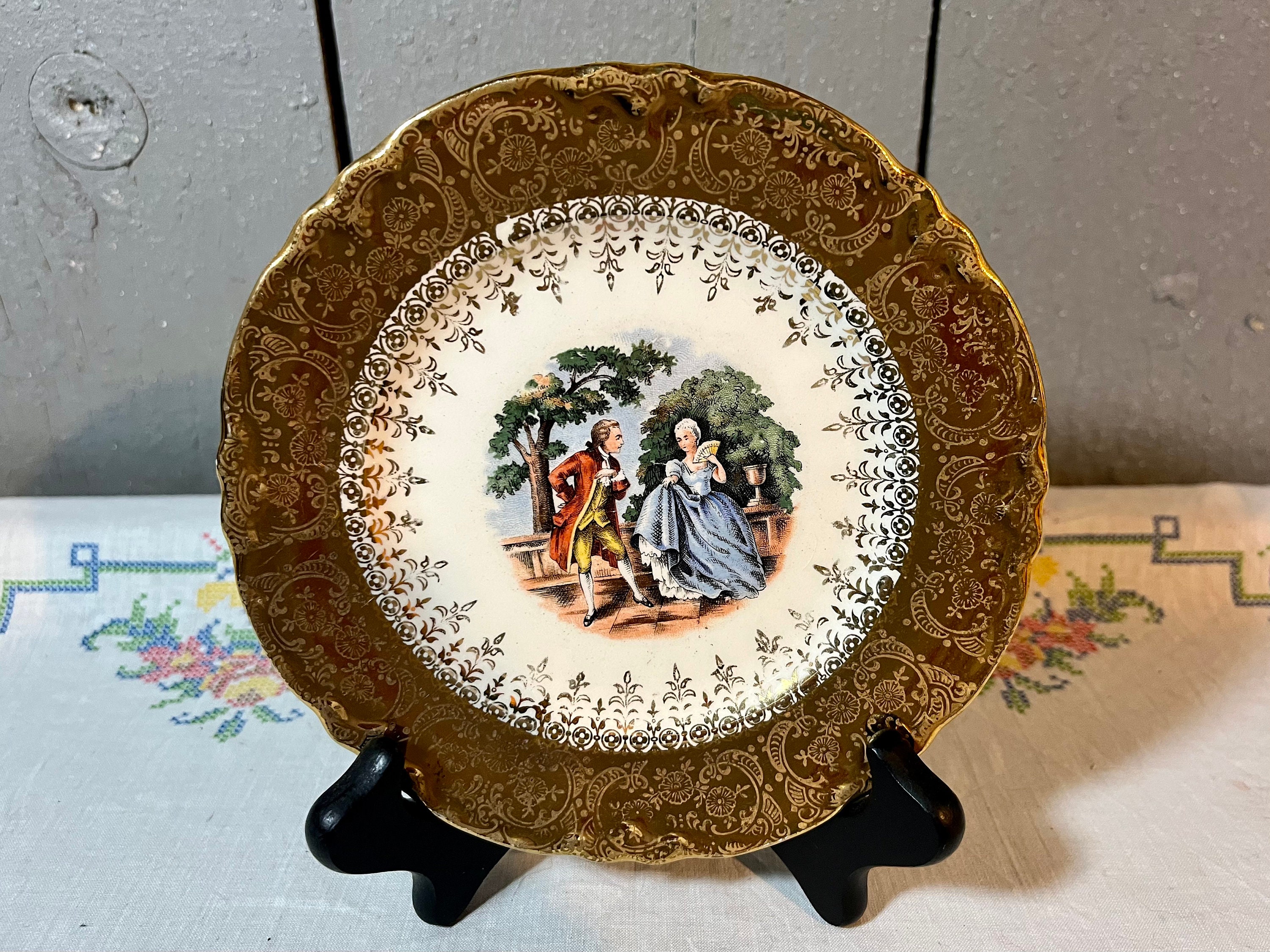 W. S. George Radisson Gold Gilt Edge Bread and Butter Plate Romantic ...