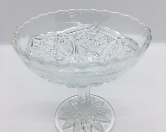 Clear Glass Compote | Etsy